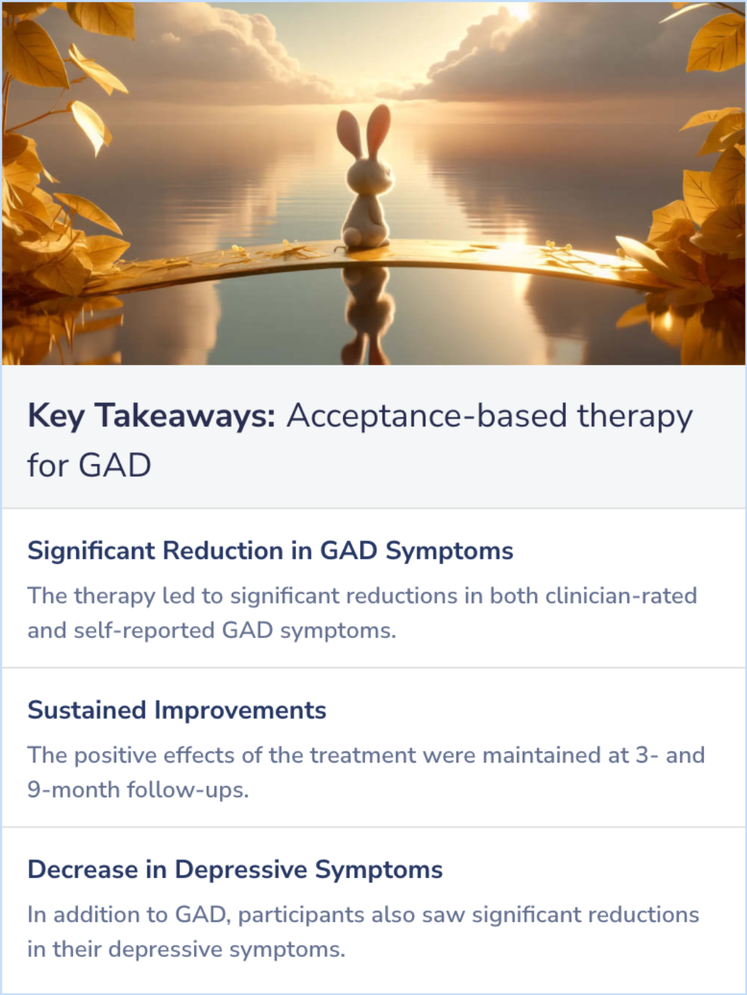 Efficacy of an acceptance-based behavior therapy for generalized ...